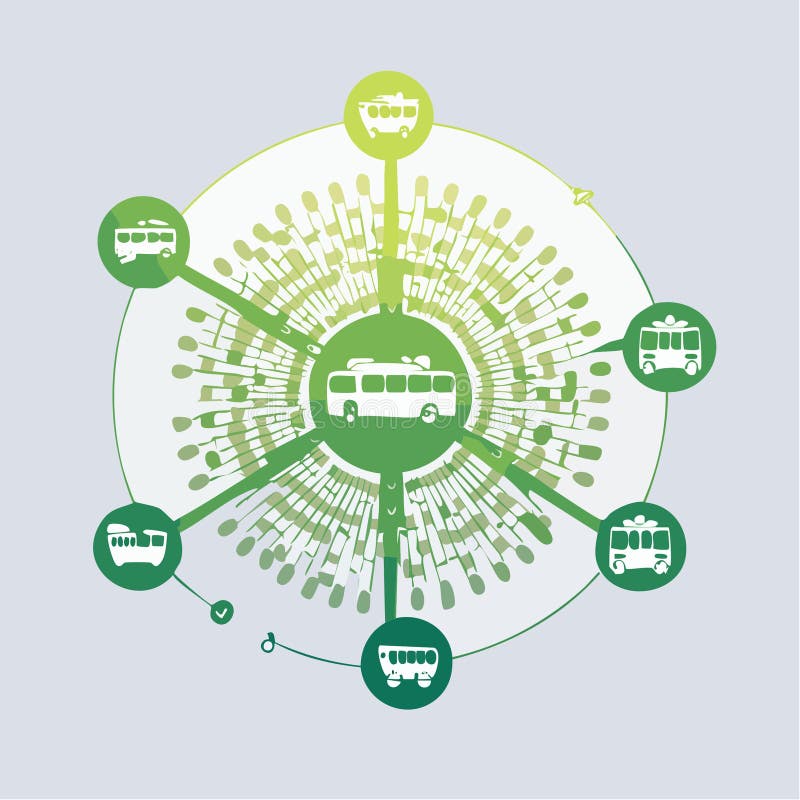 Connected Public Transport System Stock Image - Illustration of travel ...