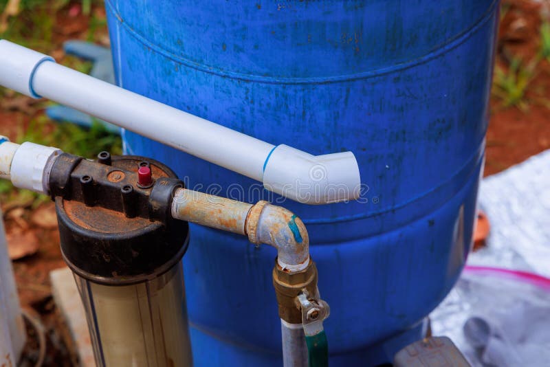 Connected Pump Water into House from a Well System Stock Image - Image ...