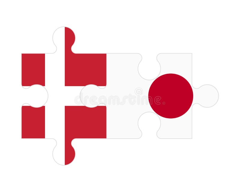 Puzzle of Flags of Denmark and Japan, Vector Stock Vector ...