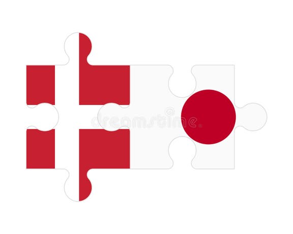 Puzzle of Flags of Denmark and Japan, Vector Stock Vector ...
