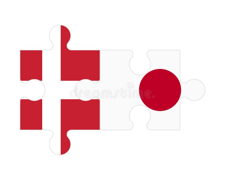Puzzle of Flags of Denmark and Japan, Vector Stock Vector ...