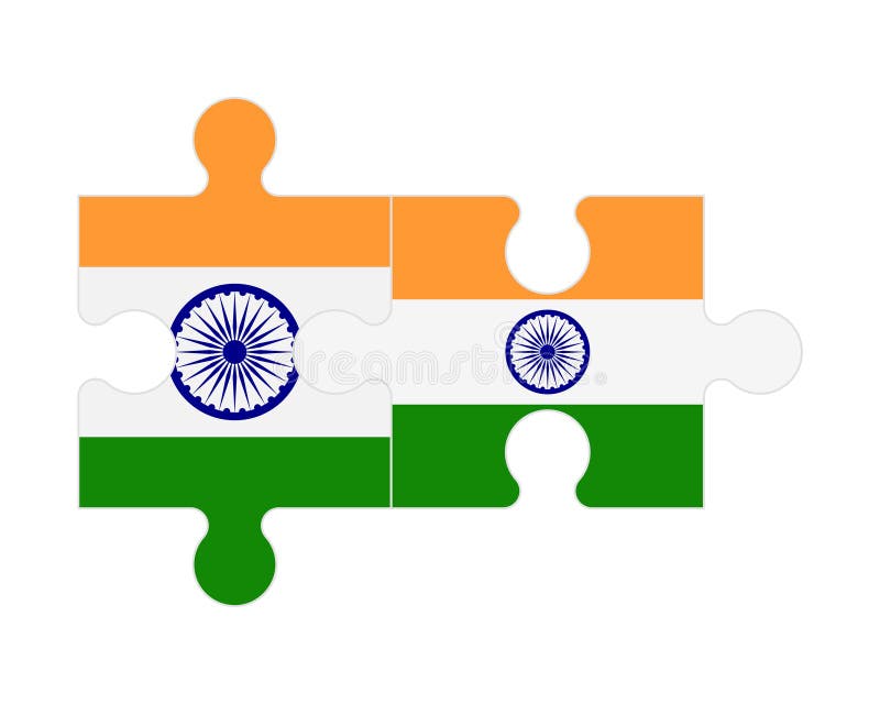 Puzzle of Flags of India and India, Vector Stock Vector - Illustration ...