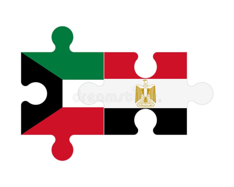 Puzzle of Flags of Kuwait and Egypt, Vector Stock Vector - Illustration ...