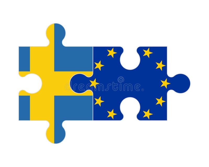 Puzzle of Flags of Sweden and European Union, Vector Stock Vector ...
