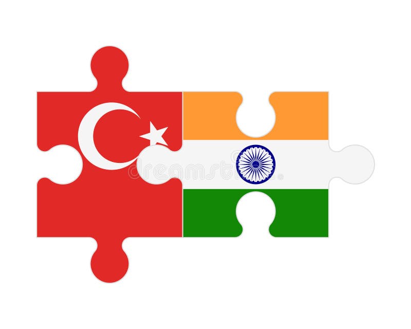 Puzzle of Flags of Turkey and India, Vector Stock Illustration ...