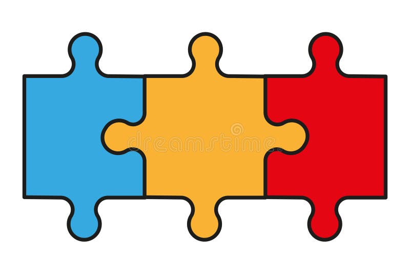 Connected Puzzle or Jigsaw. Vector Illustration. Eps 10 Stock Vector ...
