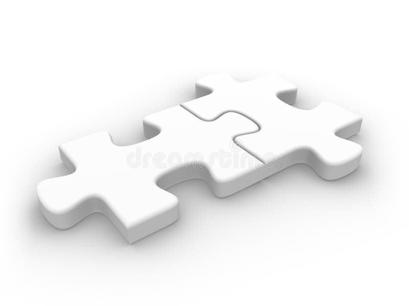 2 connected puzzle pieces. stock illustration. Illustration of jigsaw ...