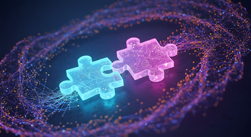 Connected Puzzle Pieces Illustrating Concept of Integration and ...