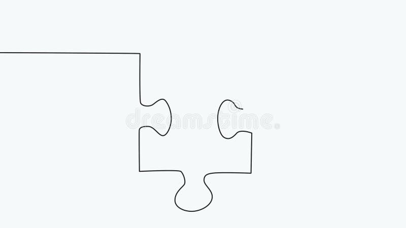 Connected Puzzle Pieces of One Continuous Line Drawn. Jigsaw Puzzle ... Connected Puzzle Pieces of One Continuous Line Drawn. Jigsaw Puzzle ...