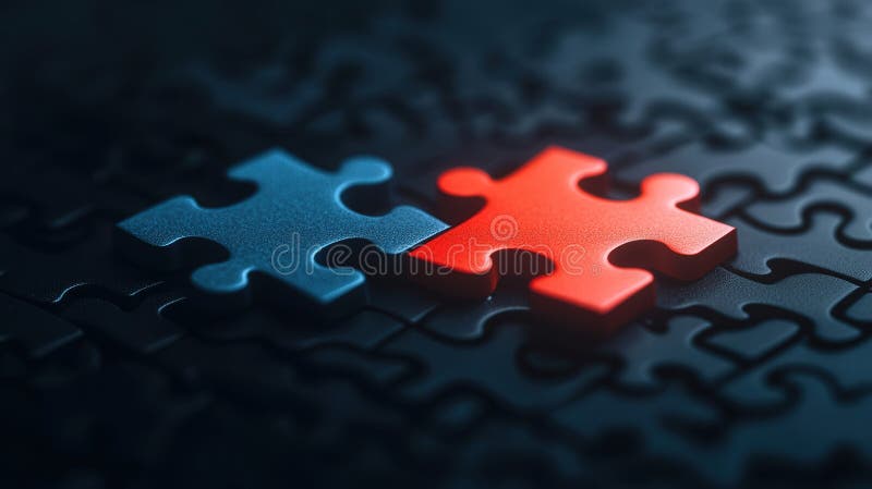 Connected Puzzle Pieces Symbolizing Collaboration Stock Photo - Image ...