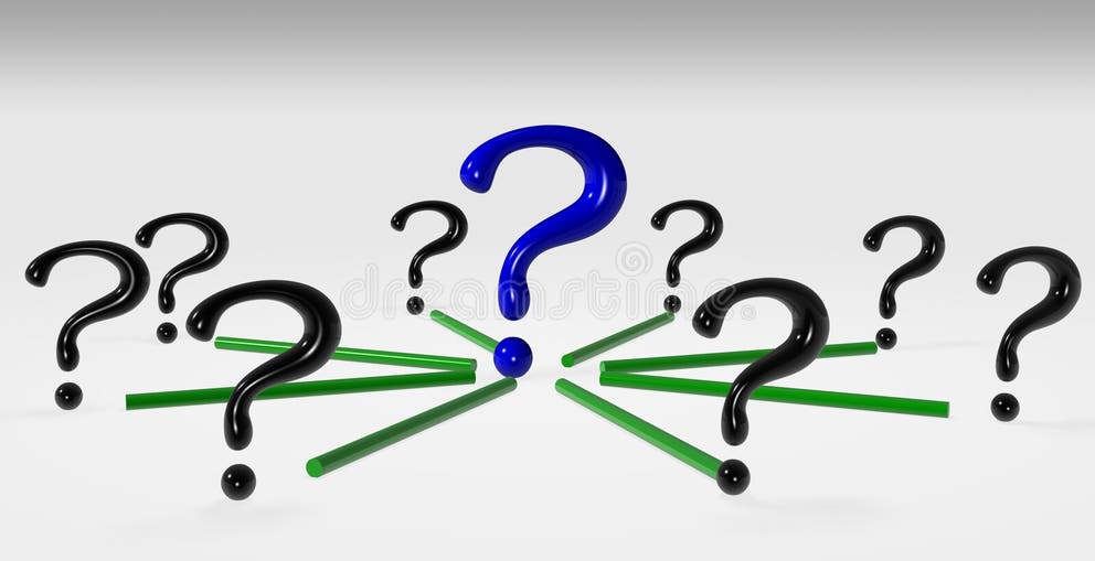 Connected Questions stock illustration. Illustration of reflection ...