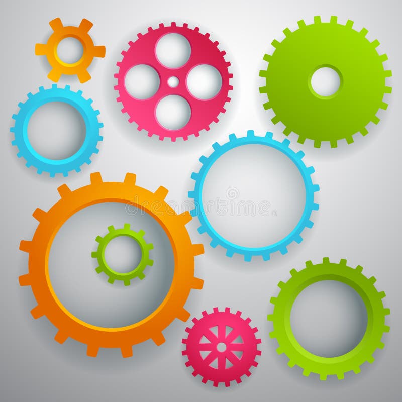 Color gears stock illustration. Illustration of communication - 11177743