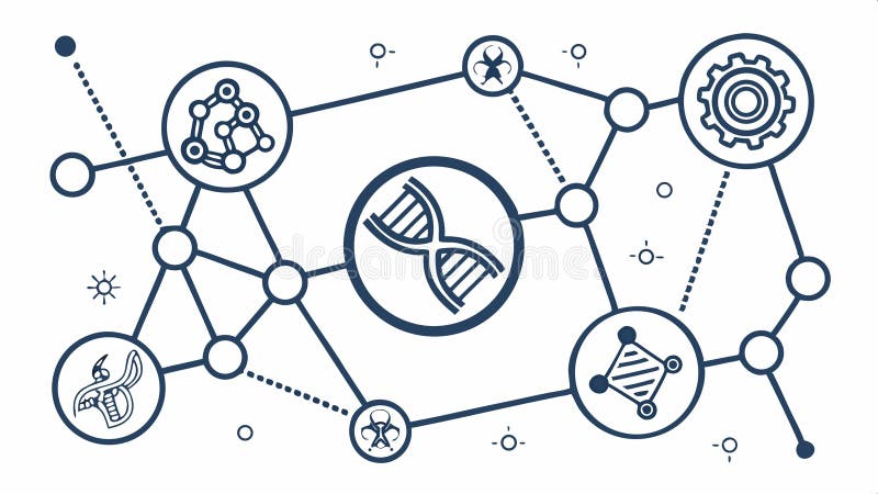 Connected Science Icons, Network, Research, Biology, Chemistry ...