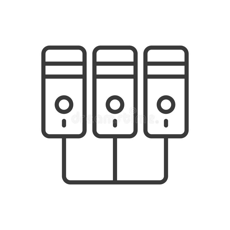 Connected Servers, Icon in Line Design. Connected, Servers, Network ...