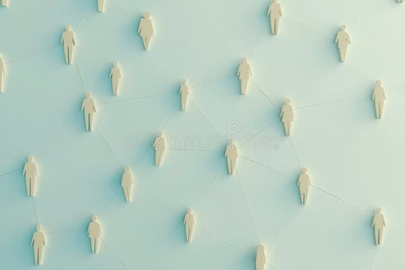 Connected Shapes of Simple People in a Large Group Stock Illustration ...