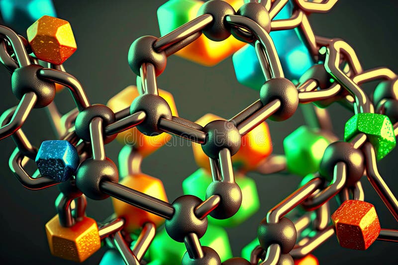 Connected Spheres and Chains in Single Structure in Molecule Closeup ...