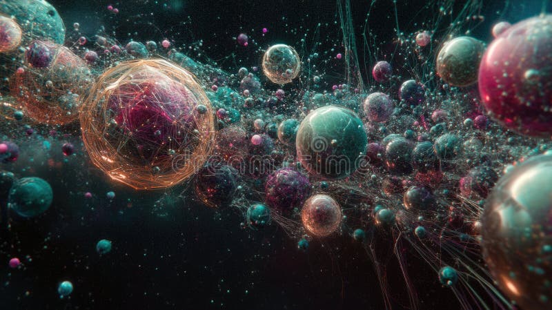 Connected Spheres in a Digital Universe Stock Image - Image of flow ...