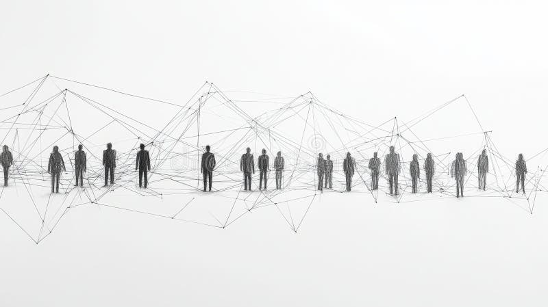 Connected Stakeholders a Pencil Art Illustration of Interconnected ...
