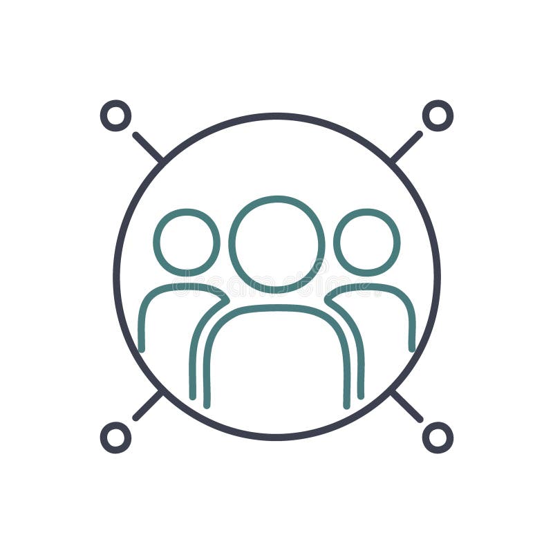 Connected Team Icon Illustration. a Simple Line Art Icon Depicting a ...