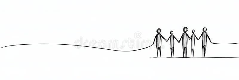 Connected Team a Pencil Illustration of Business Collaboration ...