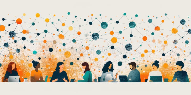 Connected Teamwork. Created by Generative Artificial Intelligence Stock ...