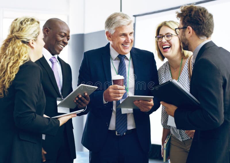 Connected To the Same Network. a Group of Corporate Businesspeople ...