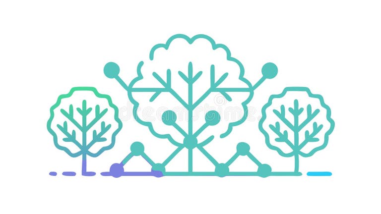 Connected Trees, Environmental Network, Vector Design Generative AI ...
