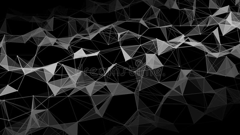Connected Triangles and Lines. Gradient Wave. Abstract Digital ...