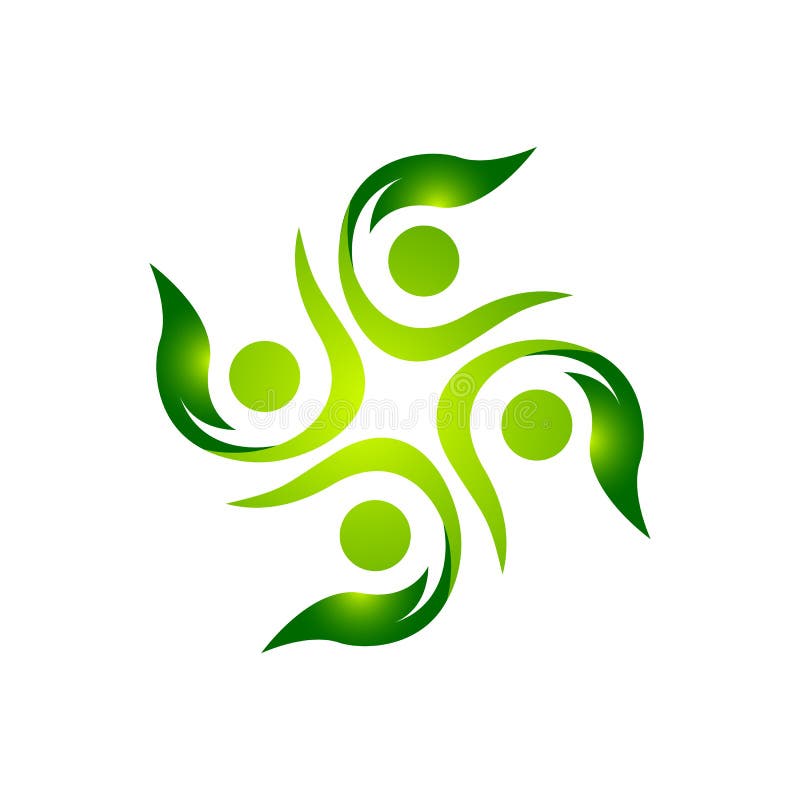 Connected Unity Green People Community Logo Design Vector Illustrations ...