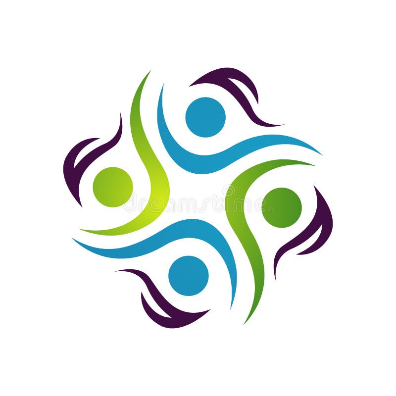 Connected Unity Green People Community Logo Design Vector Illustrations ...