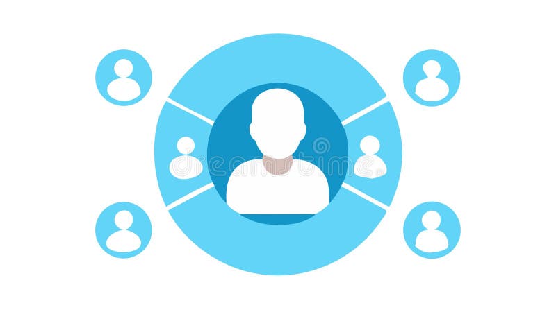 Connected User Profiles Icon for Social Network, Vector Design ...