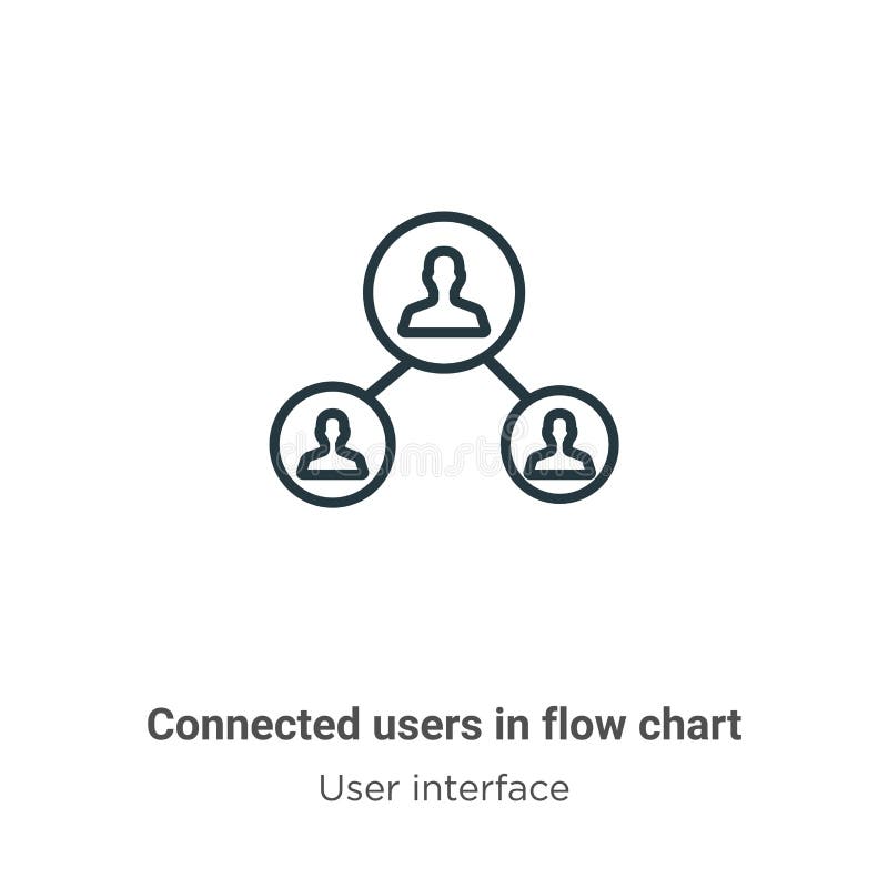 Connected Users in Flow Chart Outline Vector Icon. Thin Line Black ... Connected Users in Flow Chart Outline Vector Icon. Thin Line Black ...