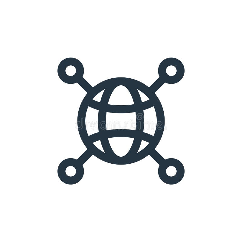 Connected Vector Icon Isolated on White Background. Outline, Thin Line ...