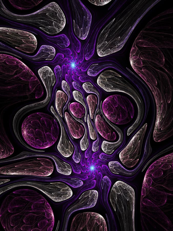 Connected Violet Fractal Spirals Stock Illustration - Illustration of ...