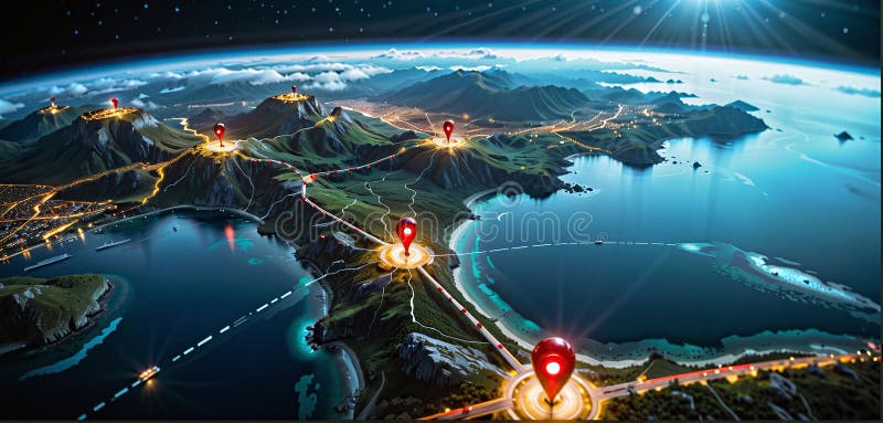 Connected Waymarks or Highlighted Points, Show the Way To the Desired ...