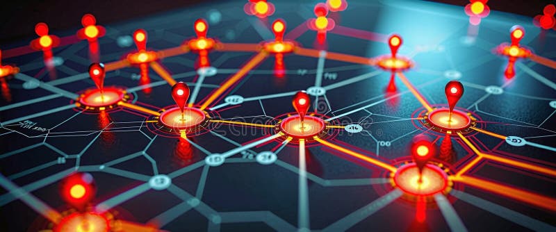 Connected Waymarks or Highlighted Points, Show the Way To the Desired ...