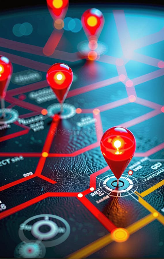 Connected Waymarks or Highlighted Points, Show the Way To the Desired ...