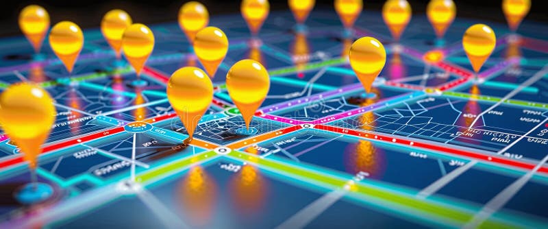 Connected Waymarks or Highlighted Points, Show the Way To the Desired ...