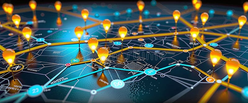 Connected Waymarks or Highlighted Points, Show the Way To the Desired ...