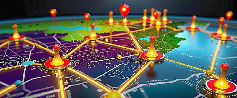 Connected Waymarks or Highlighted Points, Show the Way To the Desired ...