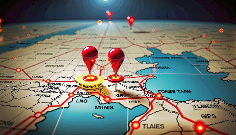 Connected Waymarks or Highlighted Points, Show the Way To the Desired ...