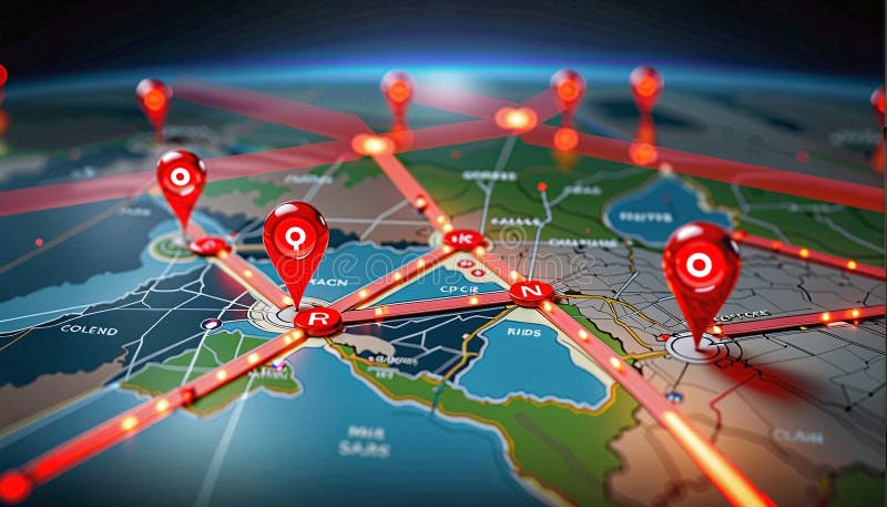 Connected Waymarks or Highlighted Points, Show the Way To the Desired ...