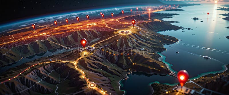 Connected Waymarks or Highlighted Points, Show the Way To the Desired ...