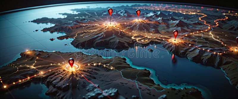 Connected Waymarks or Highlighted Points, Show the Way To the Desired ...