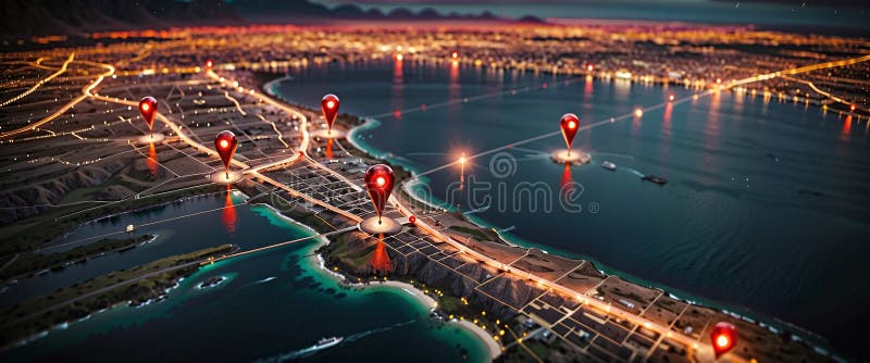 Connected Waymarks or Highlighted Points, Show the Way To the Desired ...