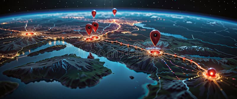 Connected Waymarks or Highlighted Points, Show the Way To the Desired ...