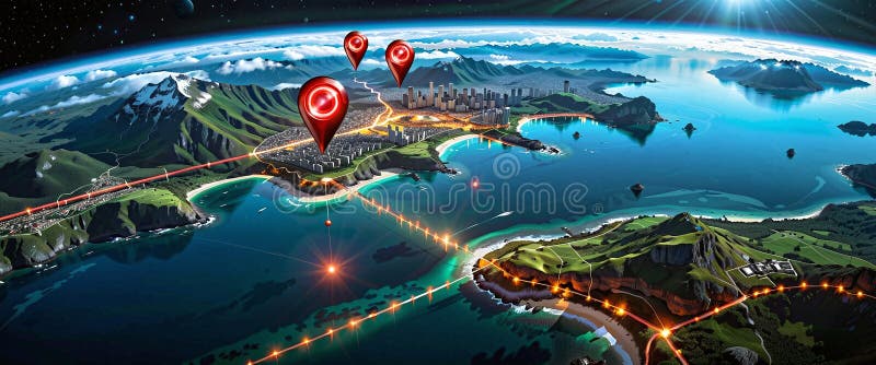 Connected Waymarks or Highlighted Points, Show the Way To the Desired ...