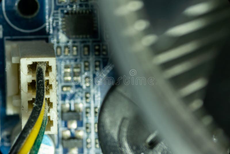 Connected Wires into a Connector on the Motherboard of a Personal ...