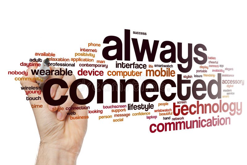 Always Connected Word Cloud Stock Image - Image of connect, network ...