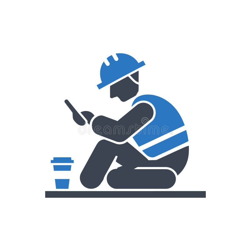 Connected Worker on Break Icon Stock Vector - Illustration of ...